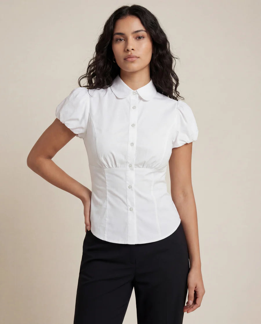Set Of Two Puff Sleeve Shirt Style Top – Oyela